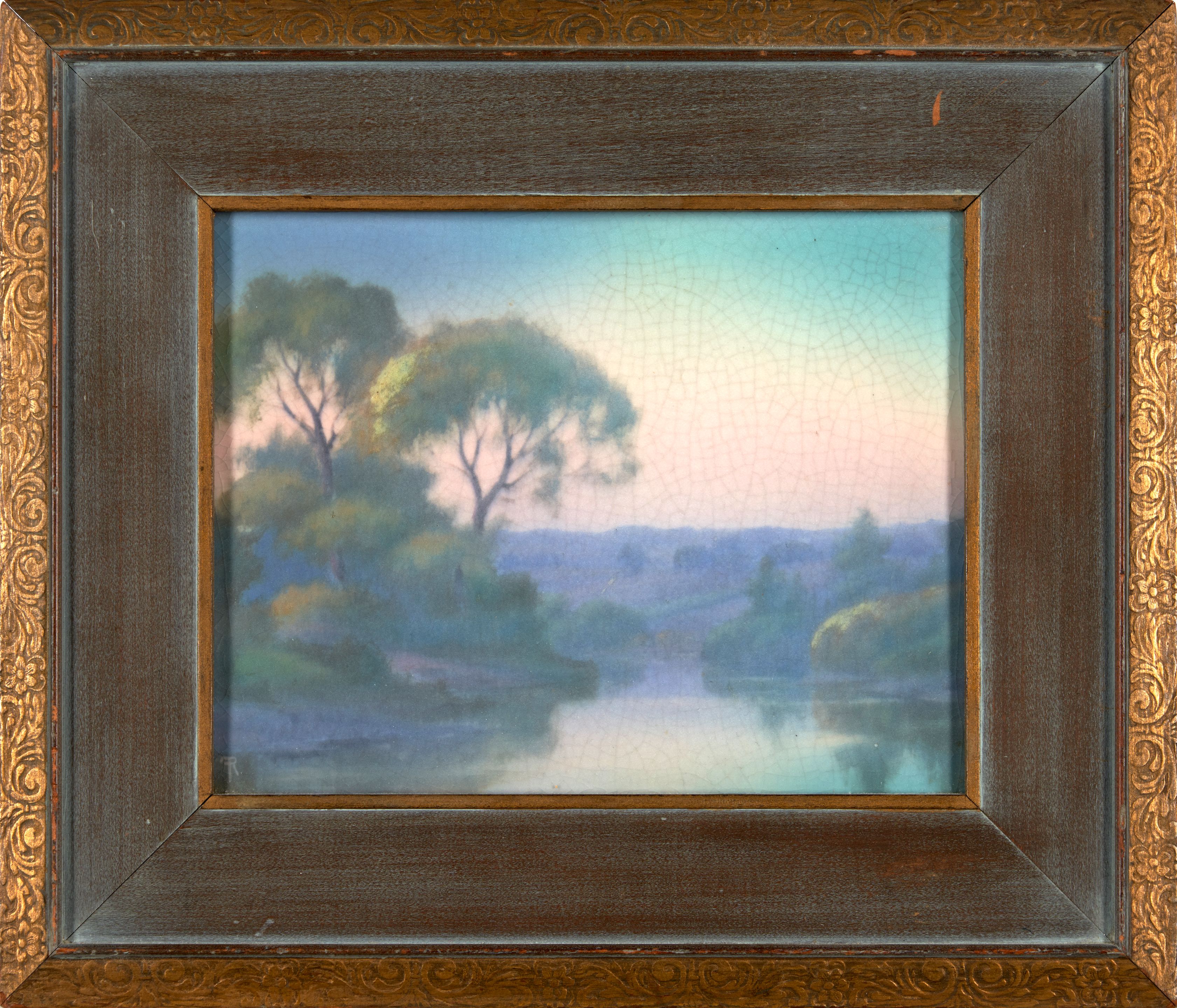 Bonhams Skinner : Fred Rothenbusch for Rookwood Pottery Vellum Plaque Depicting an Evening ...