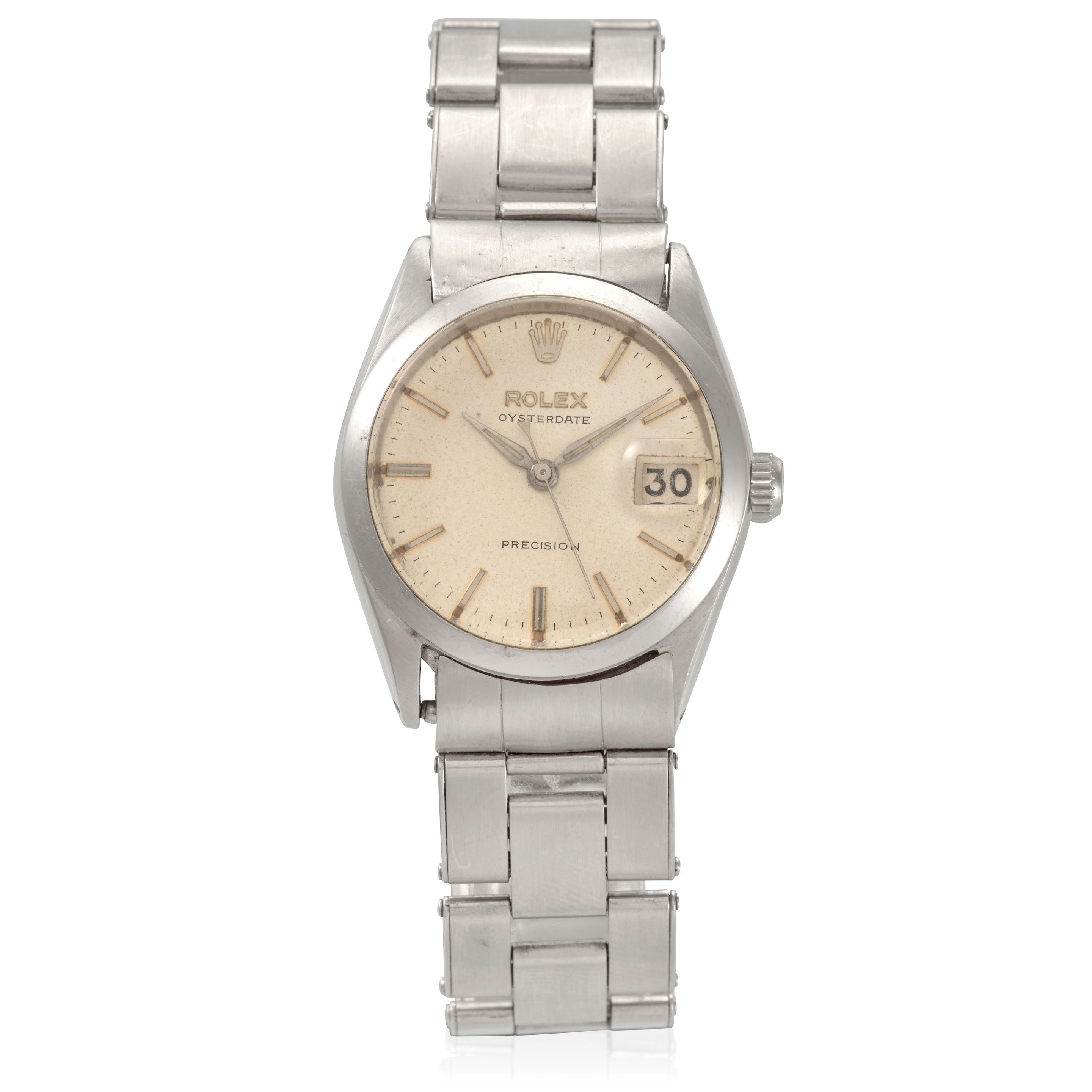 Bonhams : ROLEX. A STAINLESS STEEL AUTOMATIC CALENDAR WRISTWATCH ...