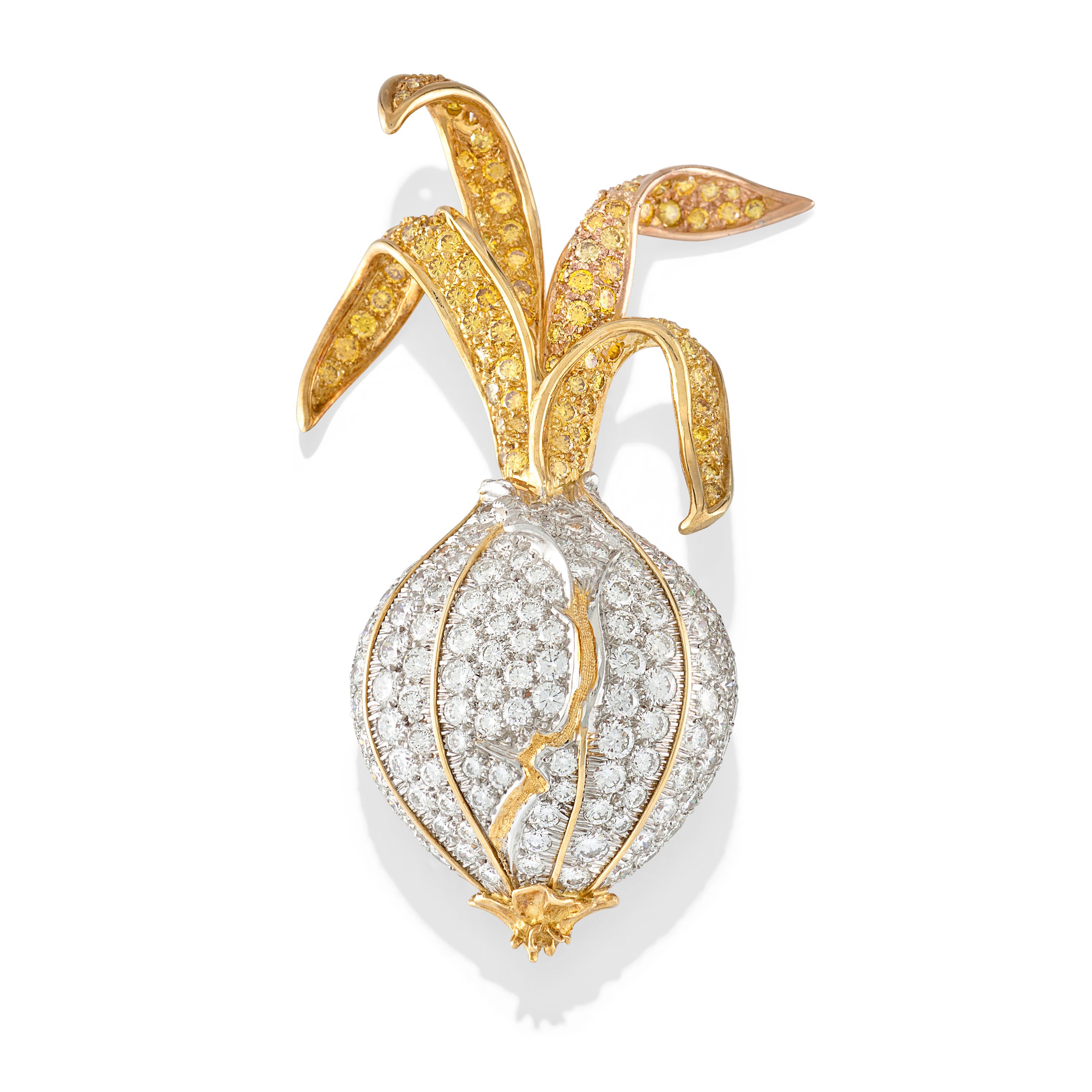 Bonhams : NICHOLAS VARNEY A DIAMOND 'SPRING ONION' BROOCH, 1998