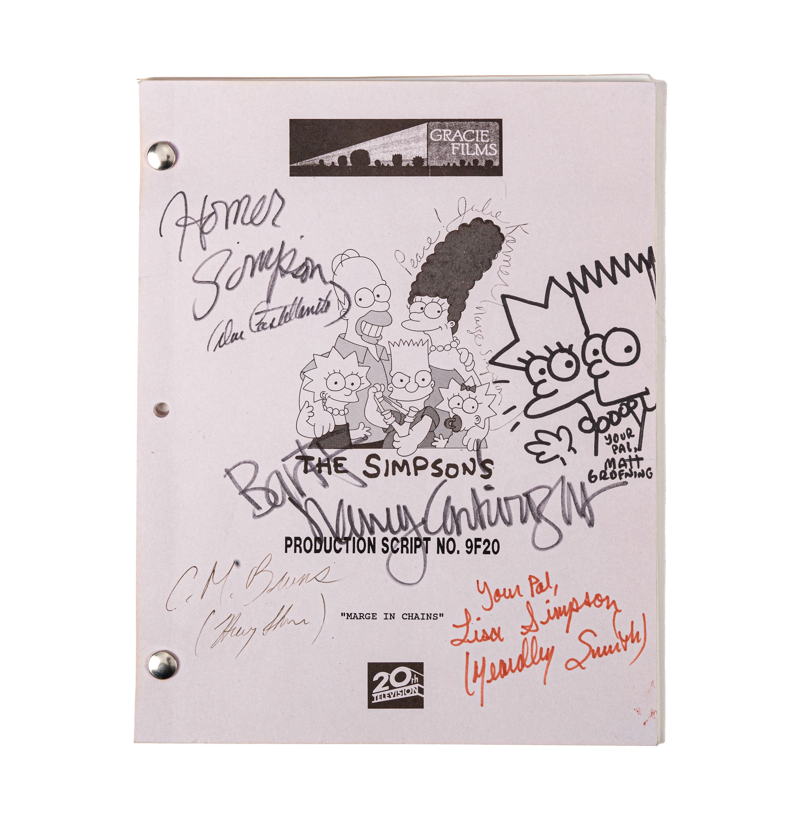 Bonhams : A Cast-Signed The Simpsons Script Cover