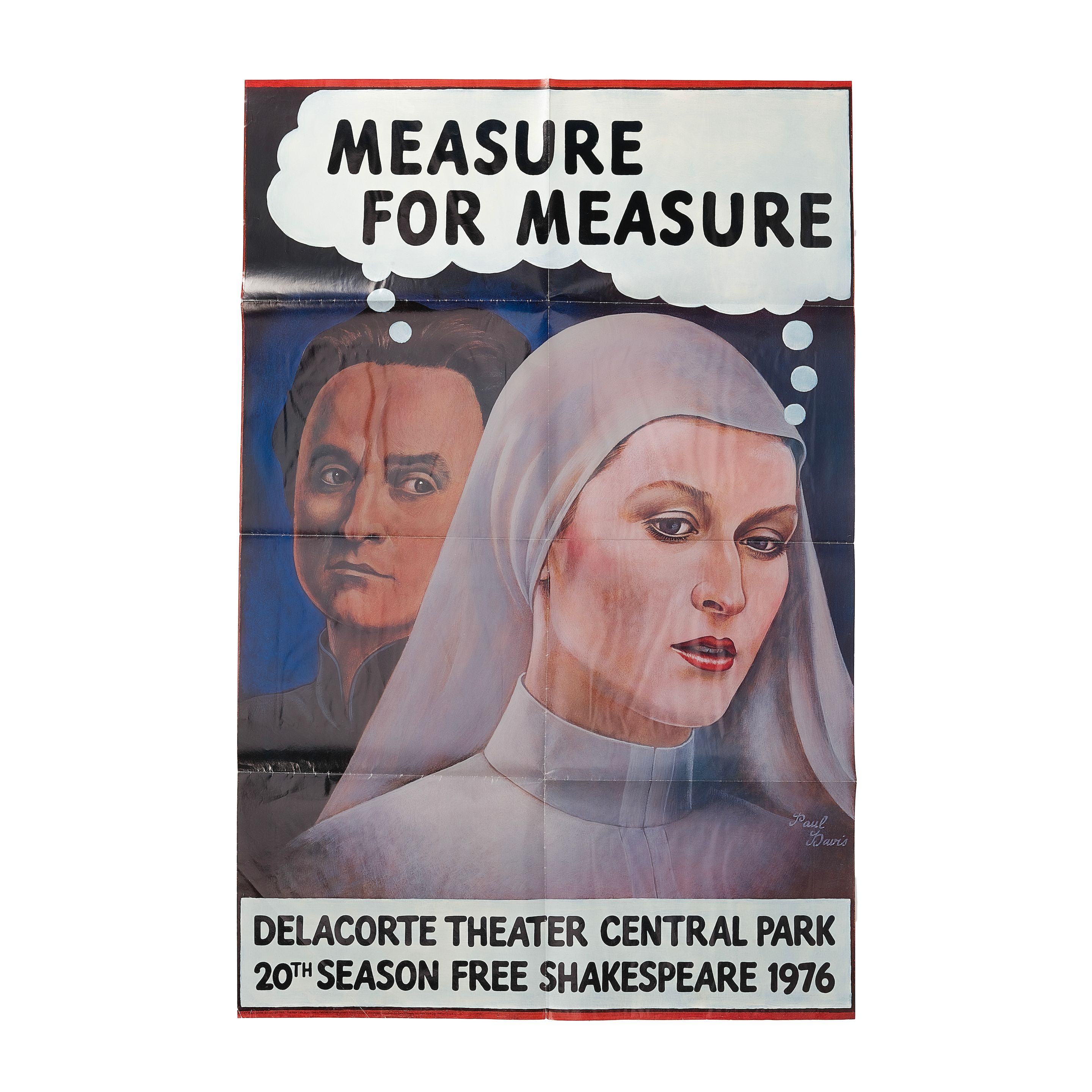 Bonhams : A Measure for Measure Shakespeare in the Park Poster ...