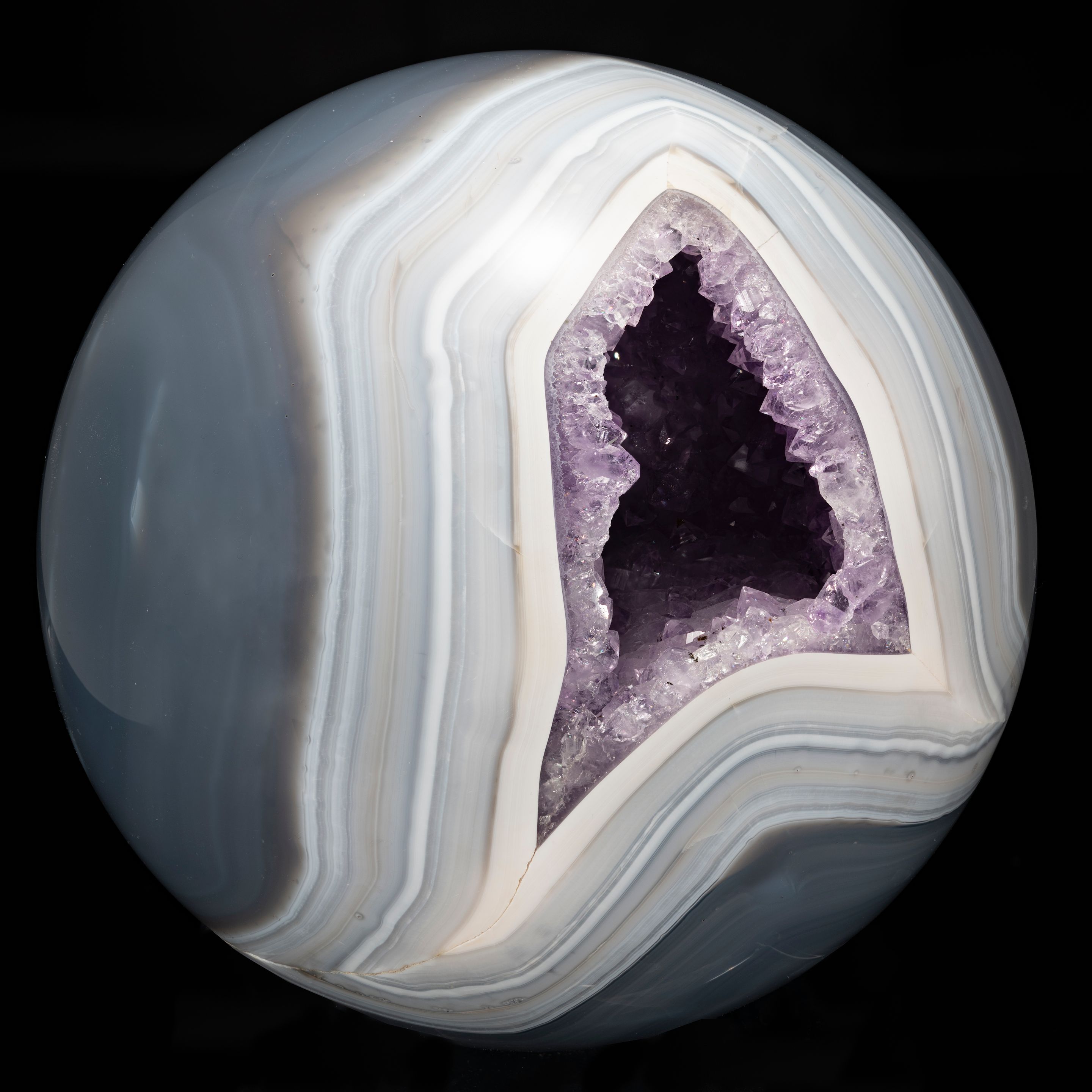 Bonhams : Amethyst and Banded Agate Sphere