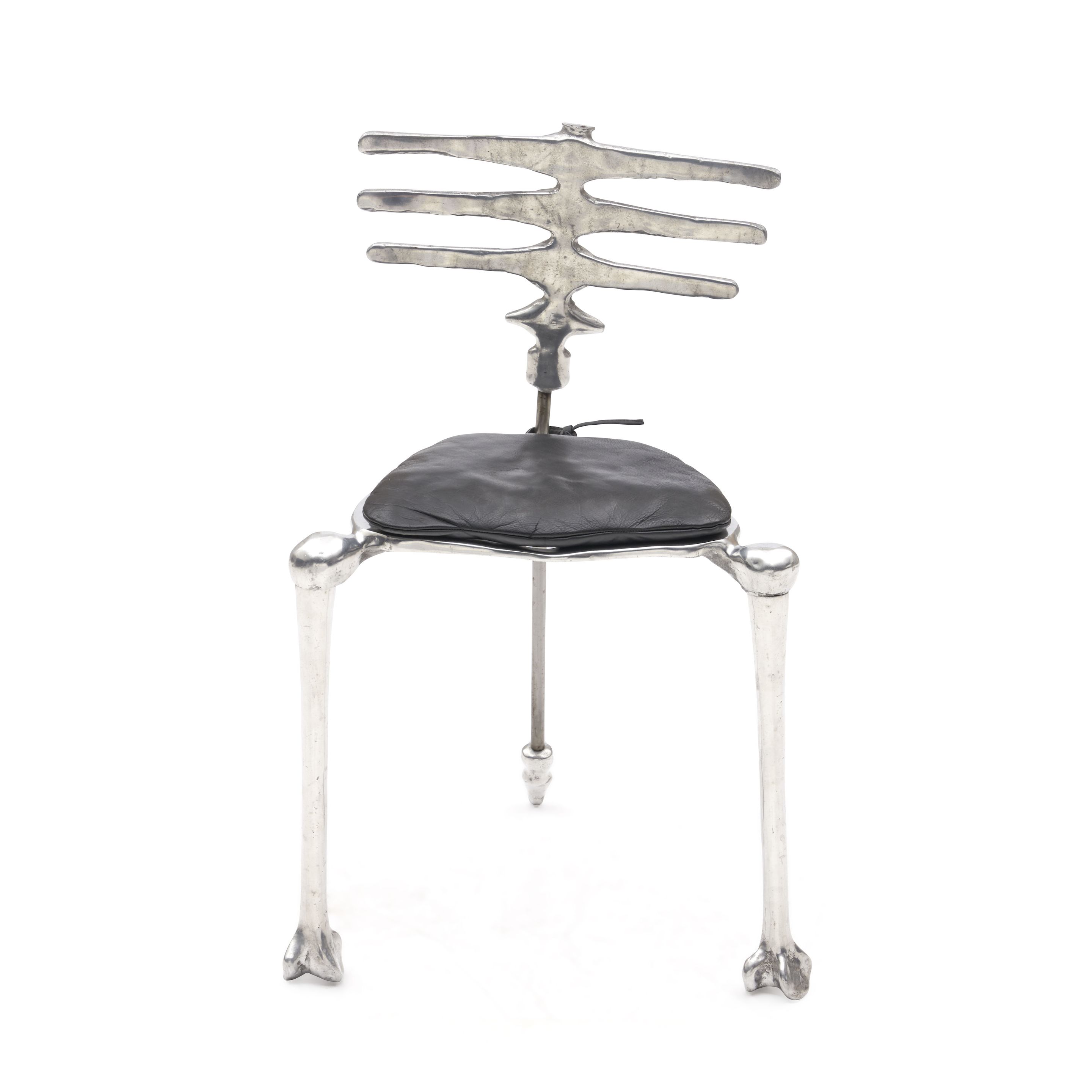 Bonhams Skinner : A MICHAEL ARAM POLISHED ALUMINUM SKELETON CHAIR ...
