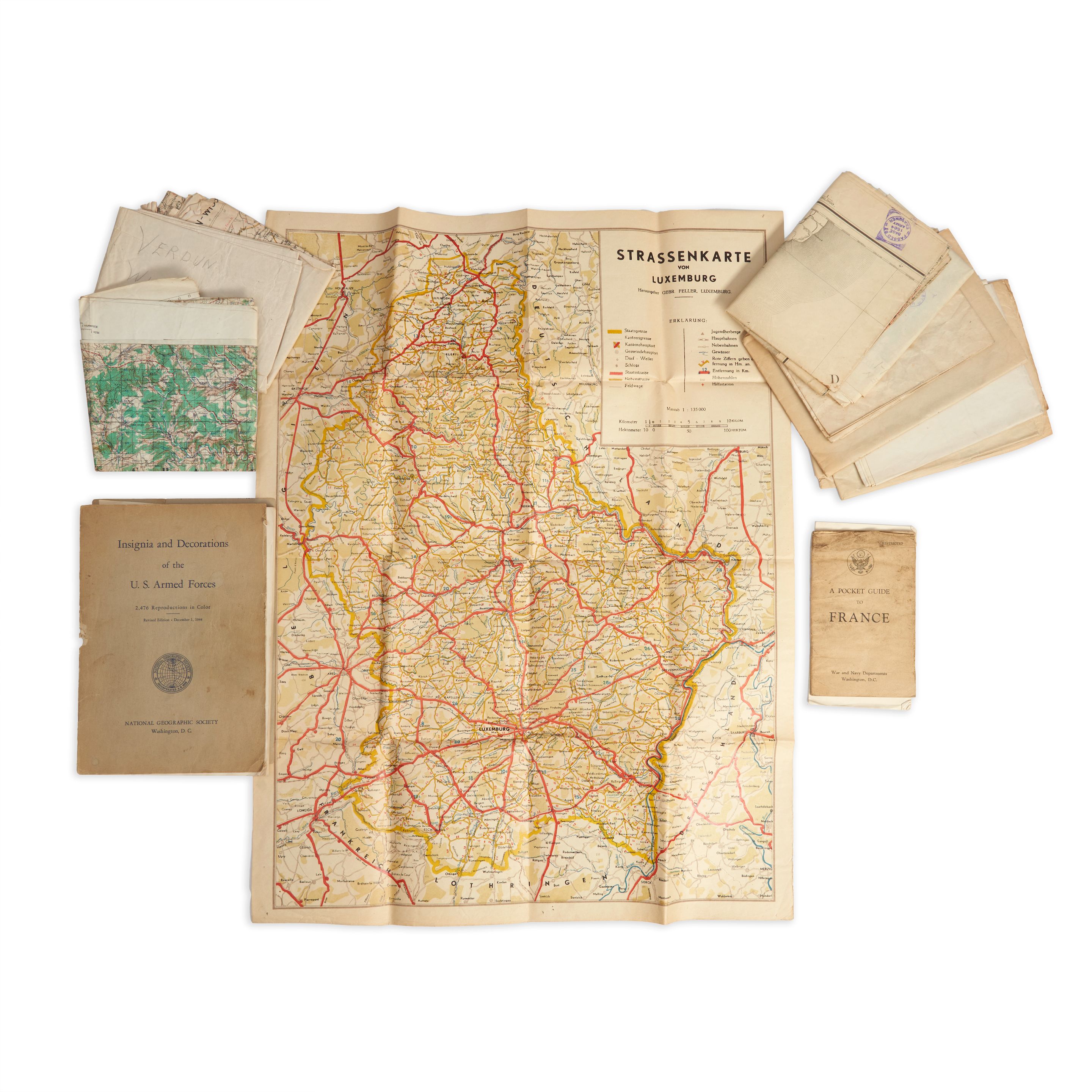 Bonhams Skinner : WORLD WAR II MAPS. A group of maps of Western Europe.