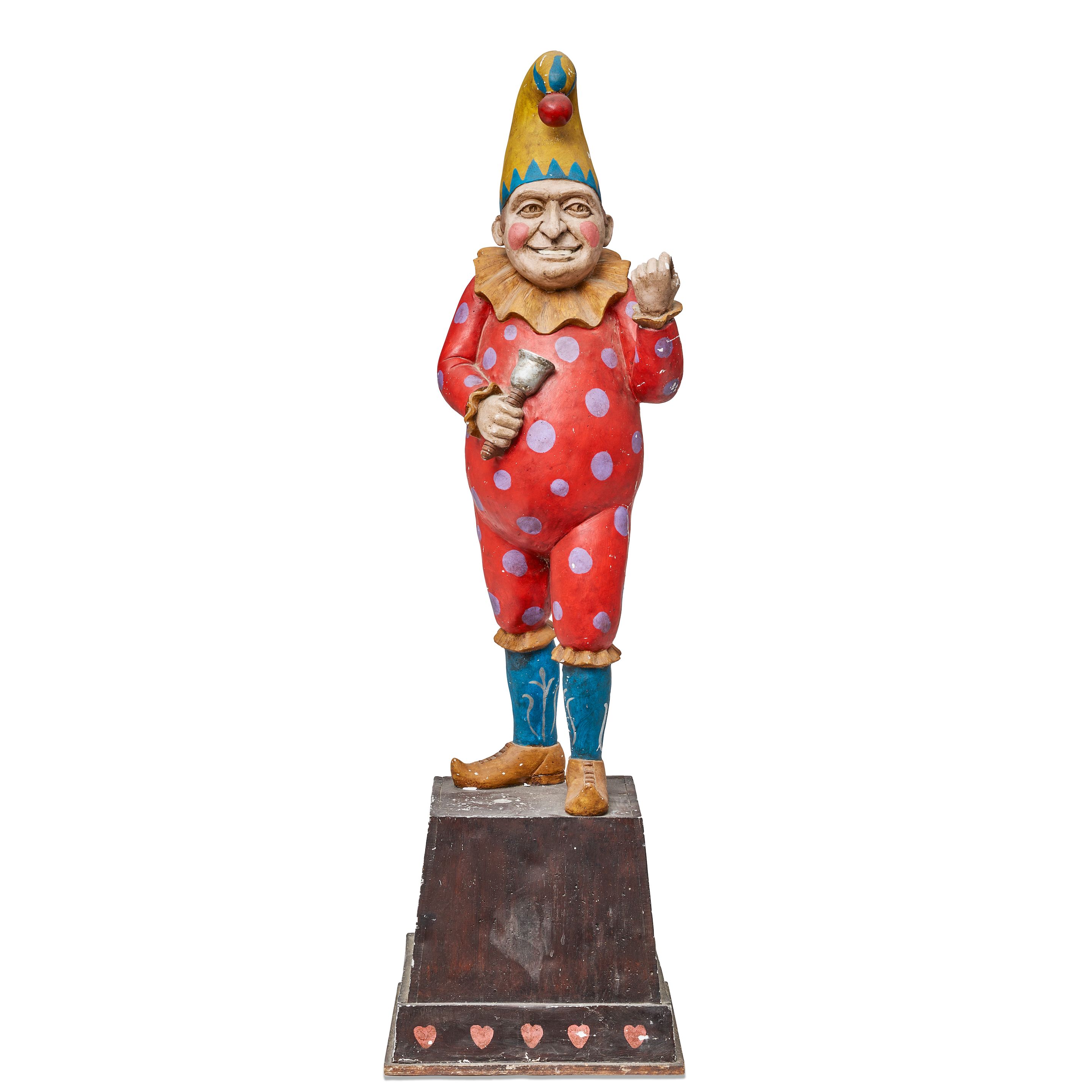 Bonhams : A PAINTED PLASTER FIGURE OF A JESTER20th century