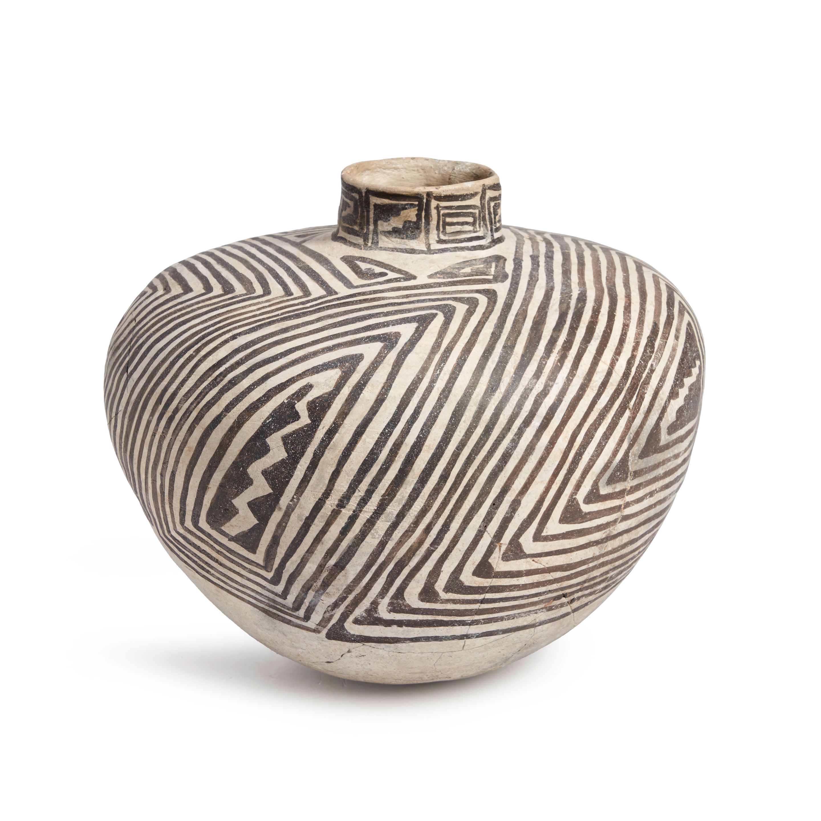 Bonhams Skinner : AN ANASAZI WHITE WARE POTTERY OLLA,