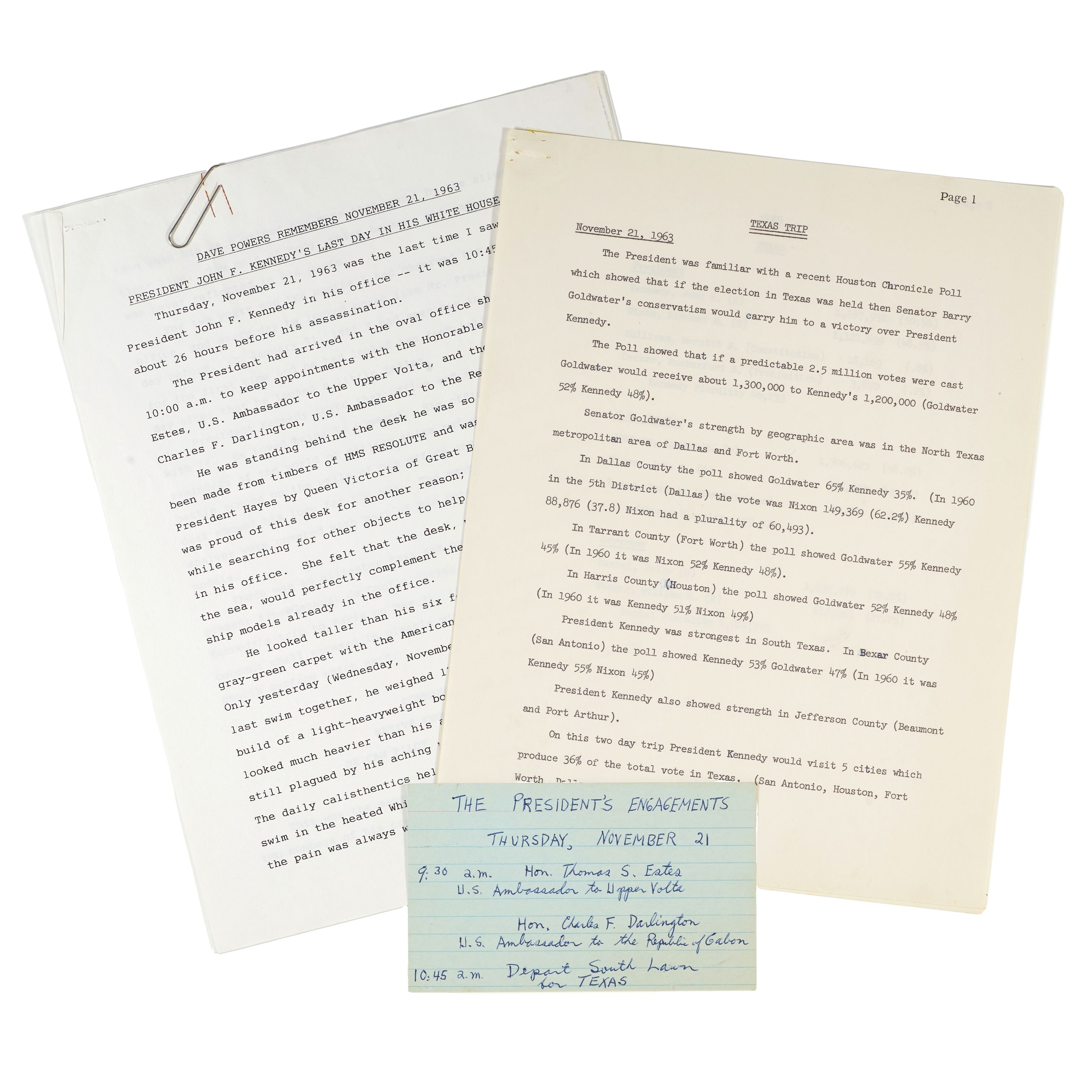 Bonhams : KENNEDY ADMINISTRATION. POWERS, DAVID. 1912-1998. A ...