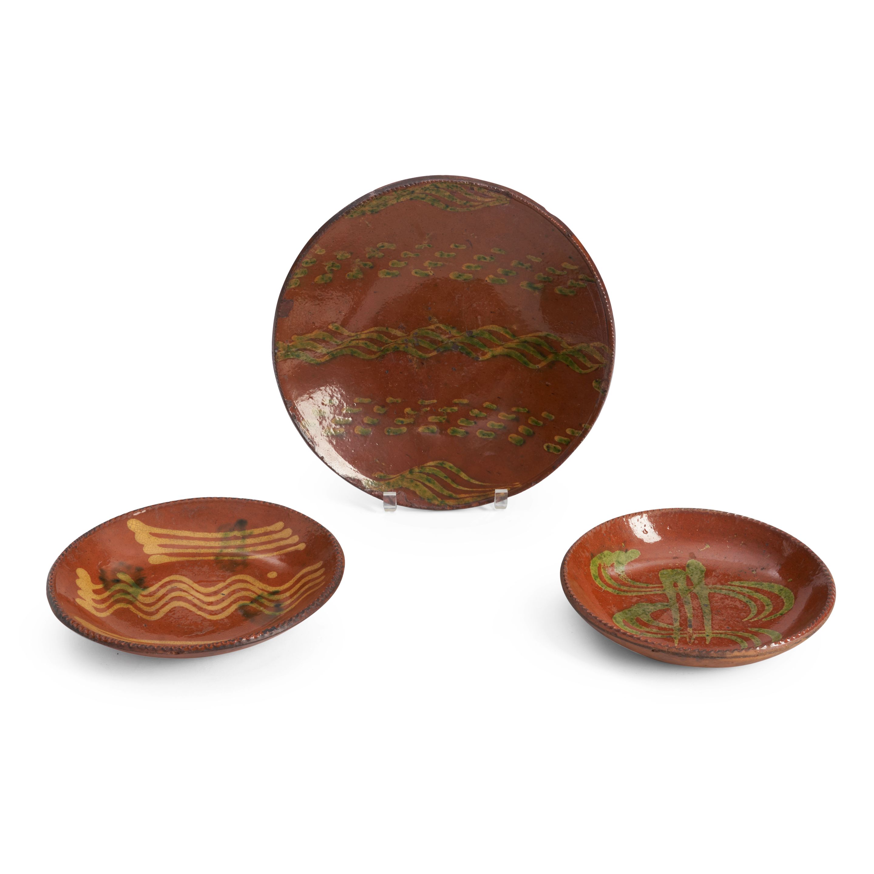 Bonhams Skinner : Three Slip-decorated Redware Plates, America, early ...