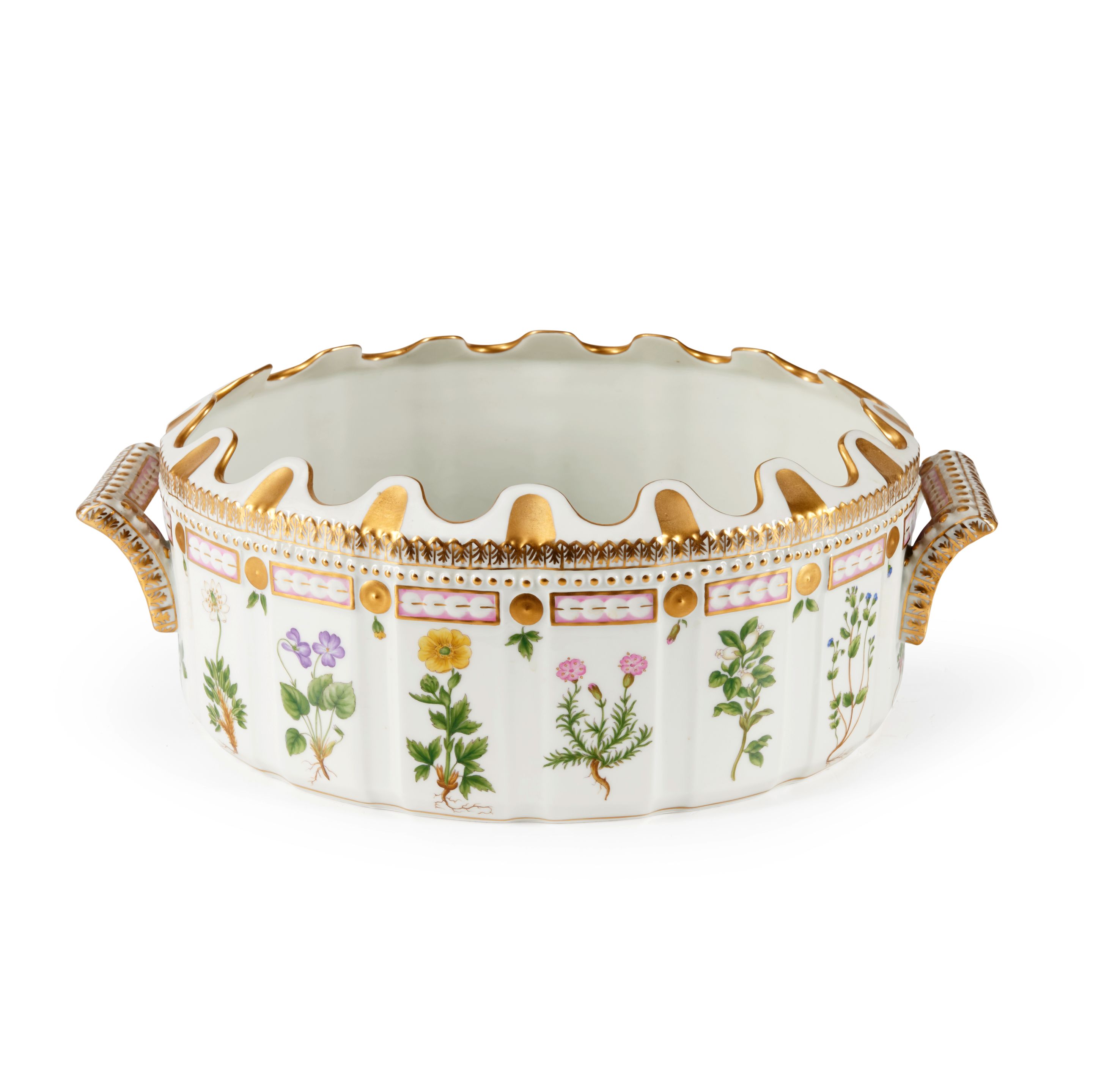 Bonhams Skinner : Royal Copenhagen Flora Danica Porcelain Monteith,