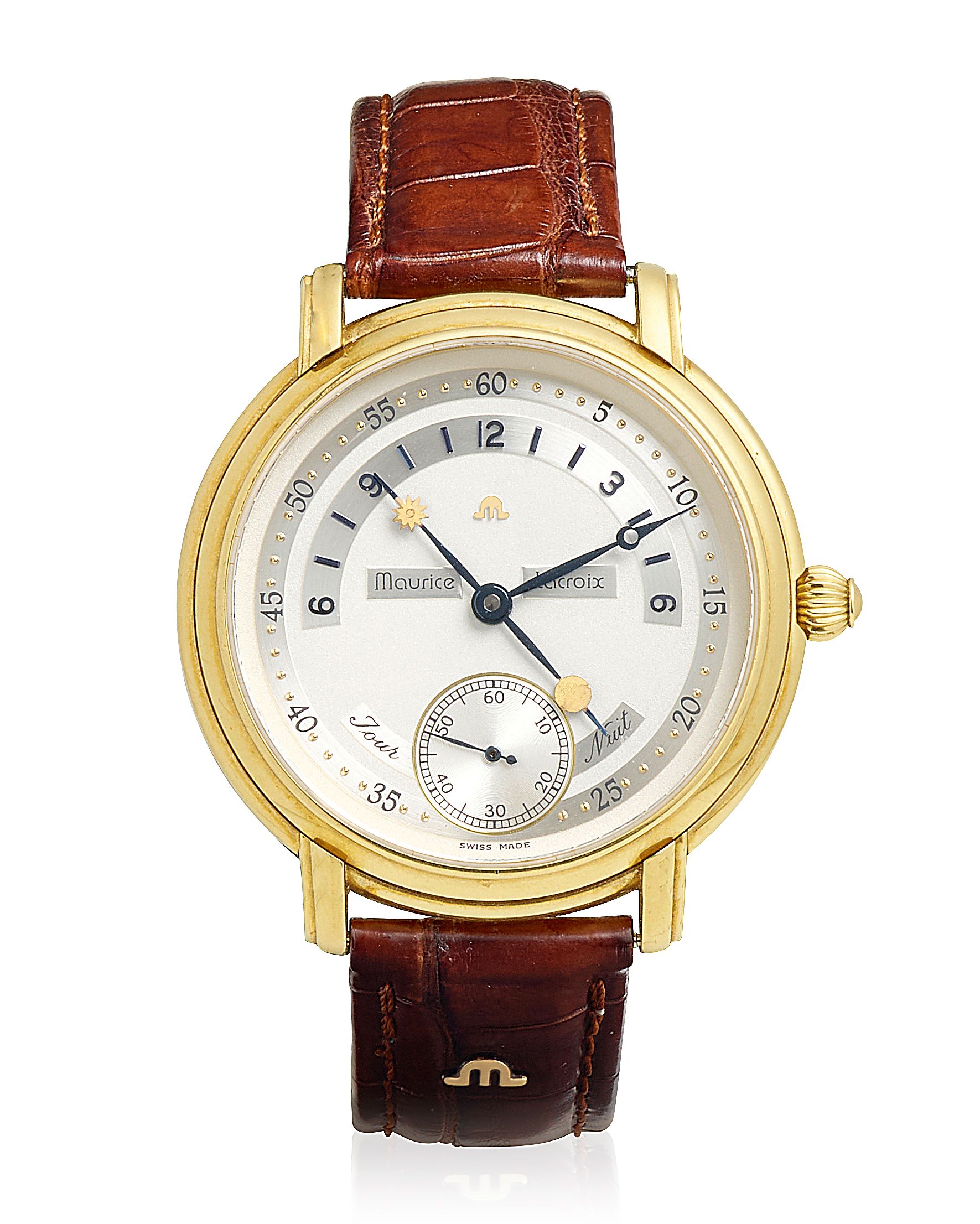 Bonhams : MAURICE LACROIX. AN 18K GOLD AND STAINLESS STEEL MANUAL WIND ...