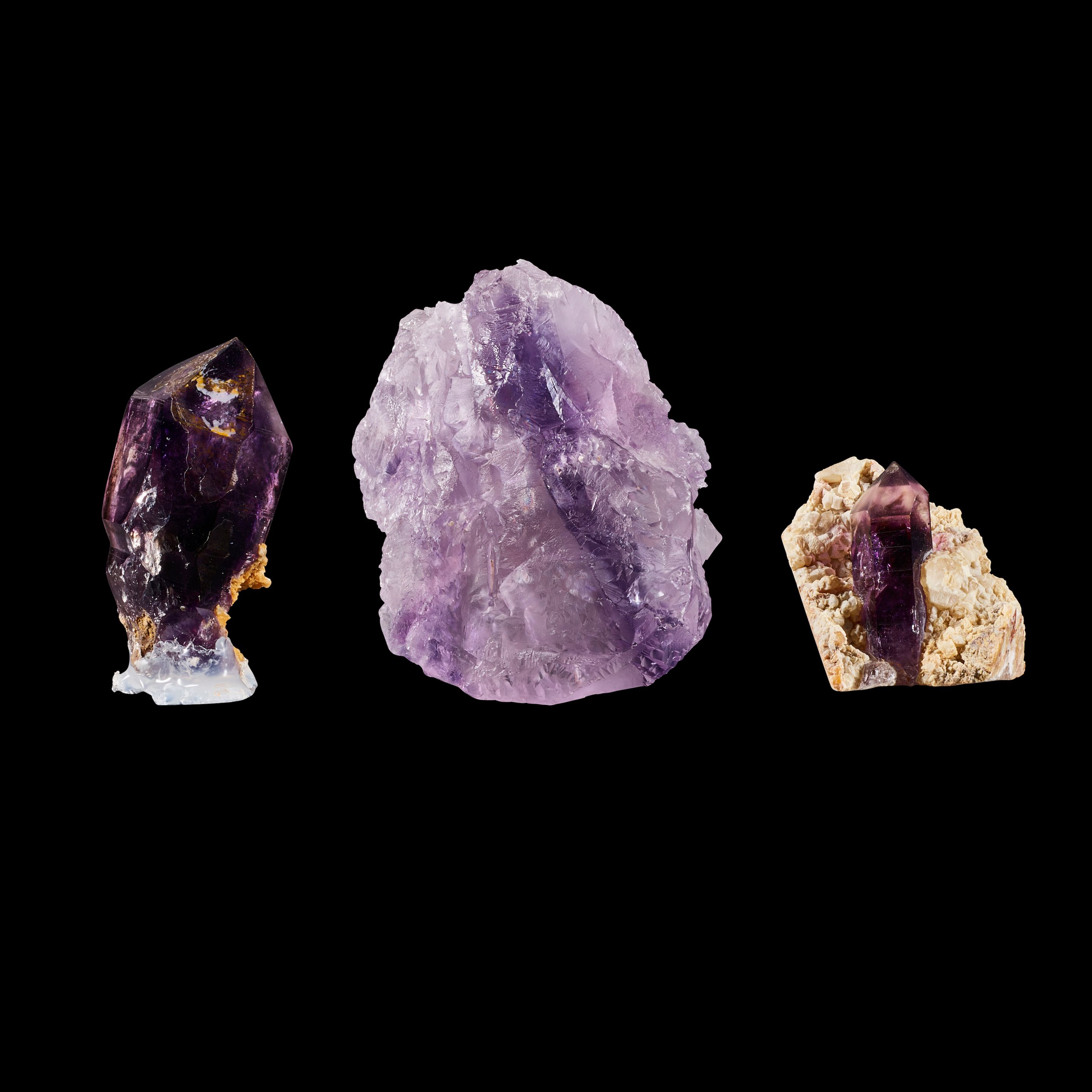 Bonhams : Three Amethyst Specimens