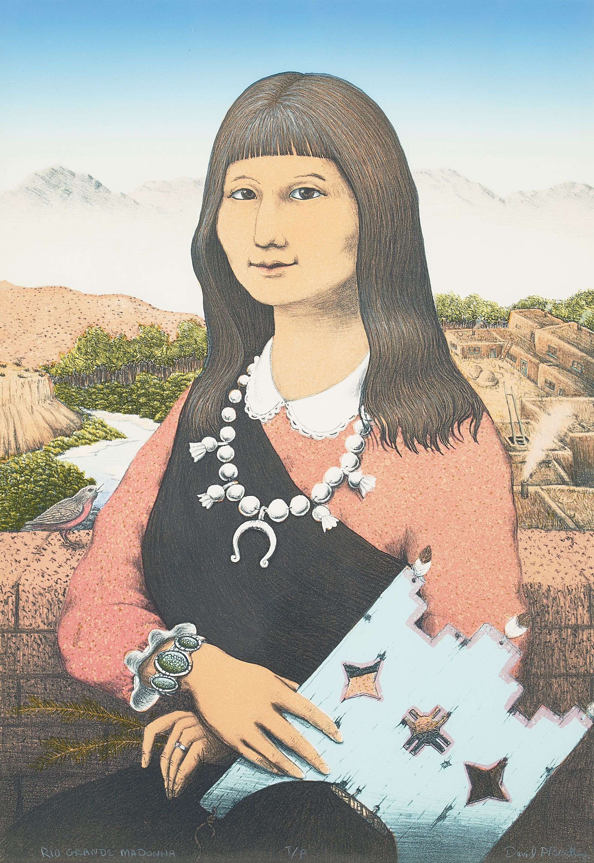 Bonhams : A David P. Bradley lithograph, Rio Grande Madonna, 1987
