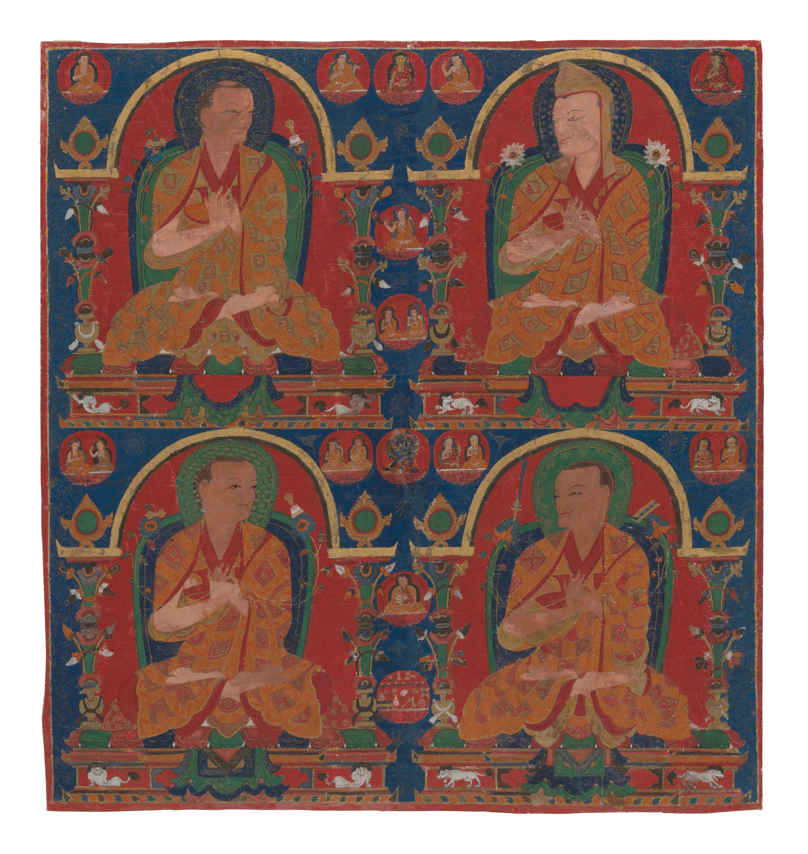 Bonhams : A THANGKA OF NORCHEN KUNGA ZANGPO AND HIS SUCCESSORS TIBET ...