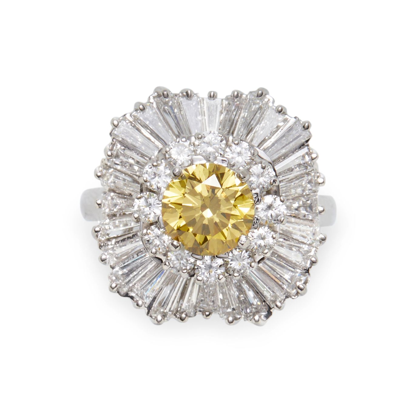 Bonhams Skinner : A COLOR TREATED DIAMOND AND DIAMOND RING