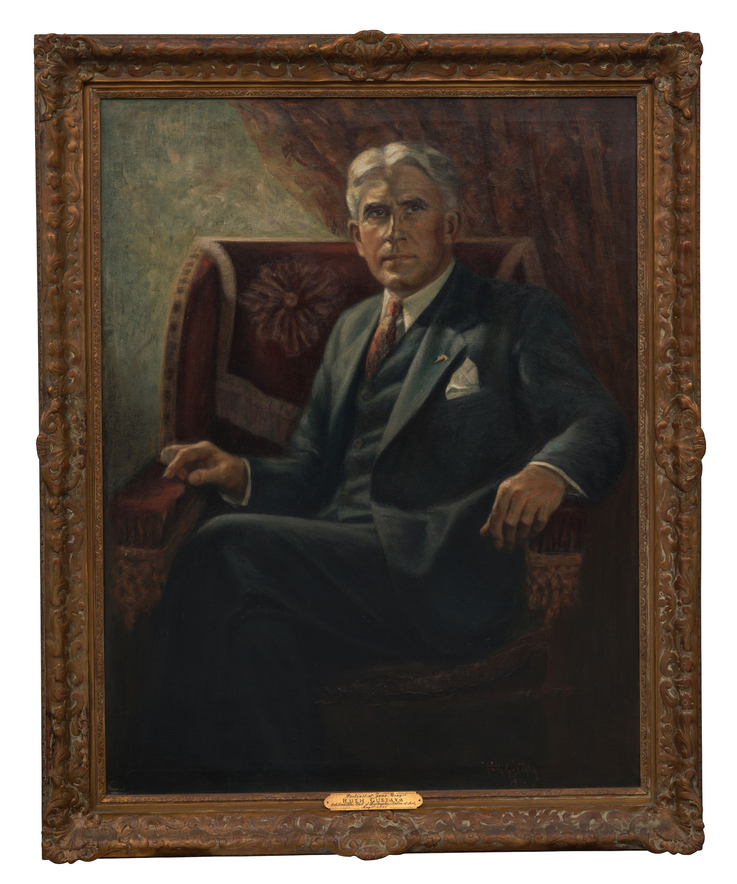 Bonhams : ZANE GREY OIL PORTRAIT. GREY, ZANE. 1872-1939. RUTH GUSTAVA ...