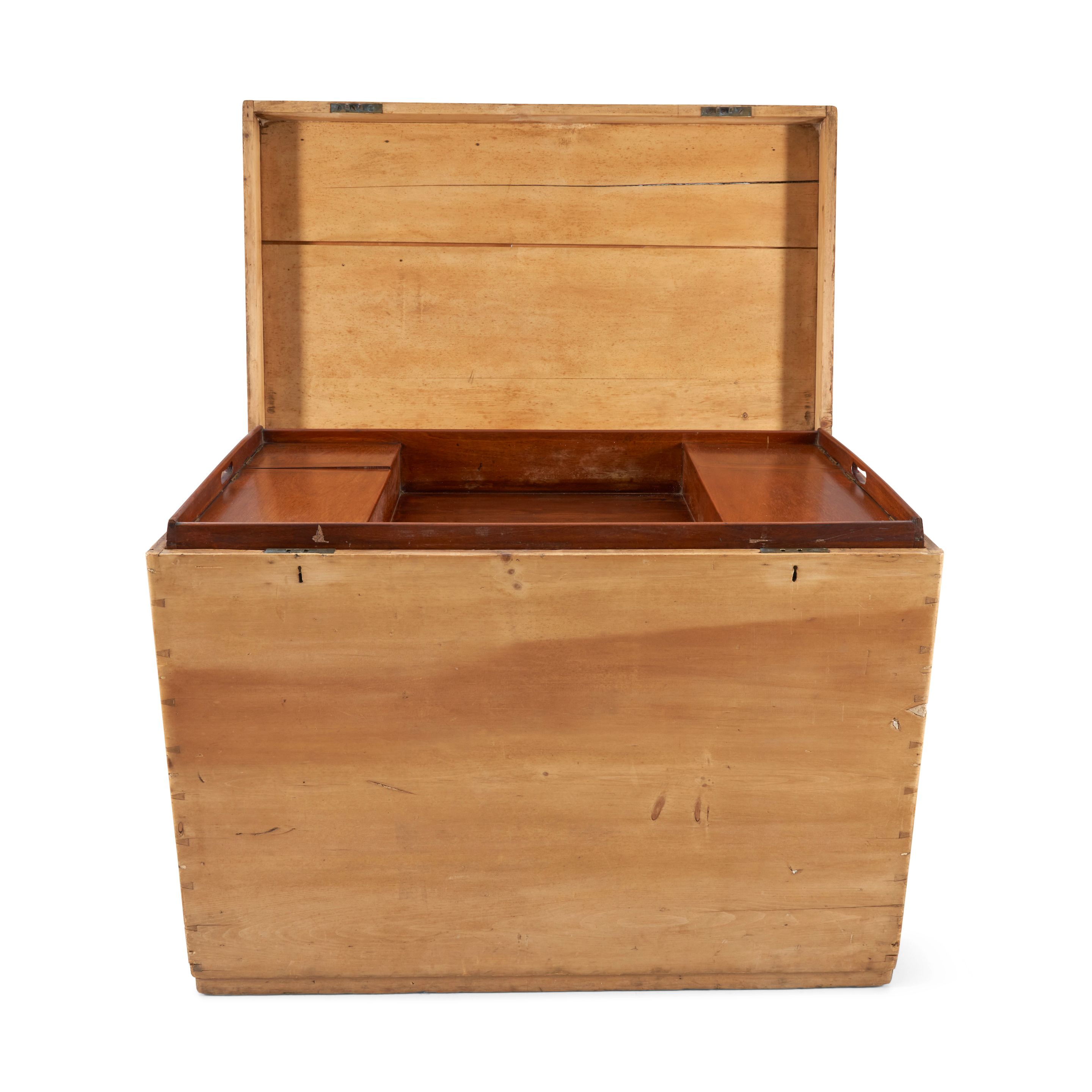 Bonhams Skinner : Large Sea Chest with Mahogany Tray Insert, late 19th ...