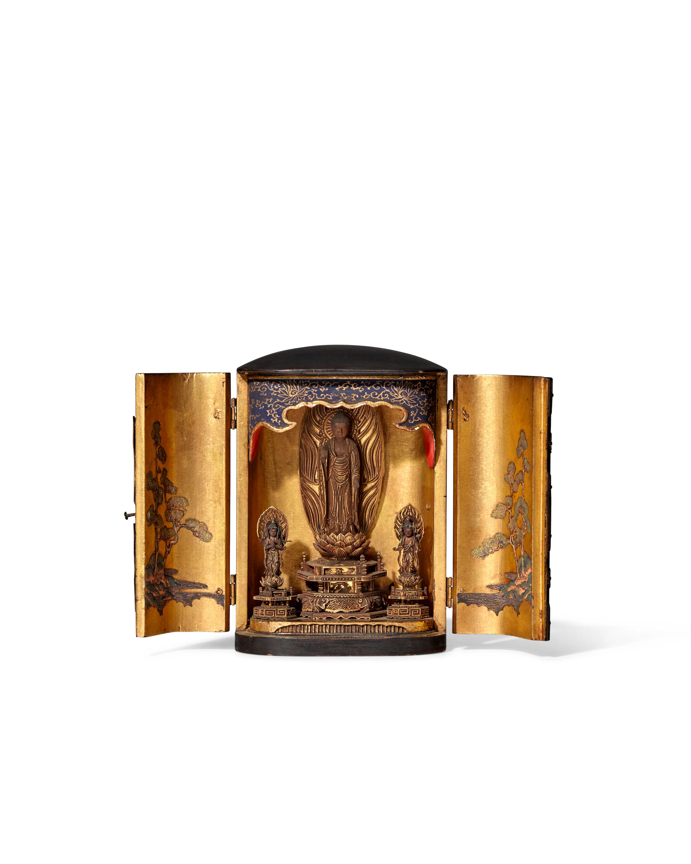 Bonhams : A SMALL ZUSHI (PORTABLE SHRINE) WITH AMIDA NYORAI AND ...