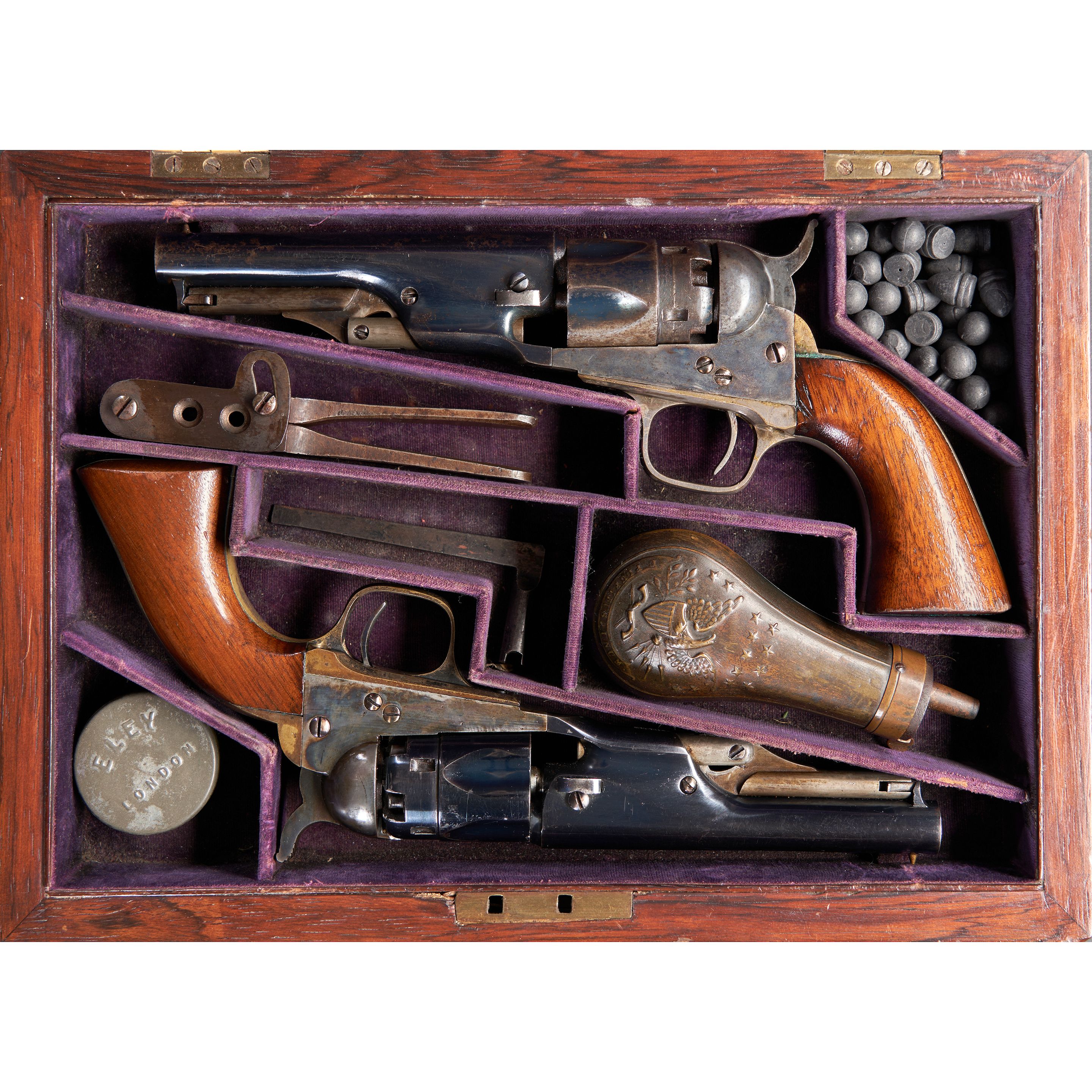 Bonhams Skinner : A FINE CASED PAIR OF METROPOLITAN POLICE MODEL REVOLVERS,