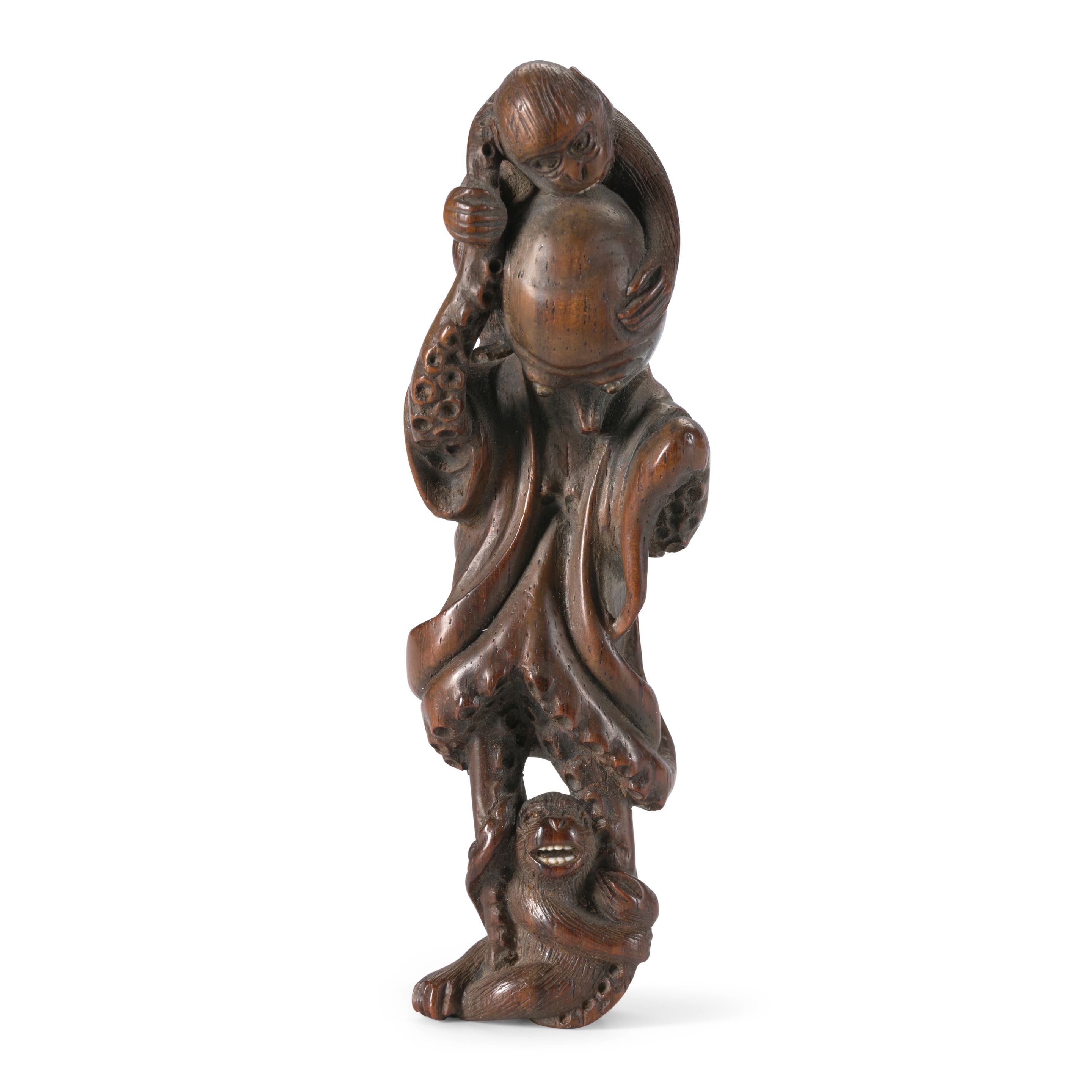 Bonhams Skinner : MIWA, A WOOD NETSUKE OF AN OCTOPUS DEMON WITH MONKEYS ...