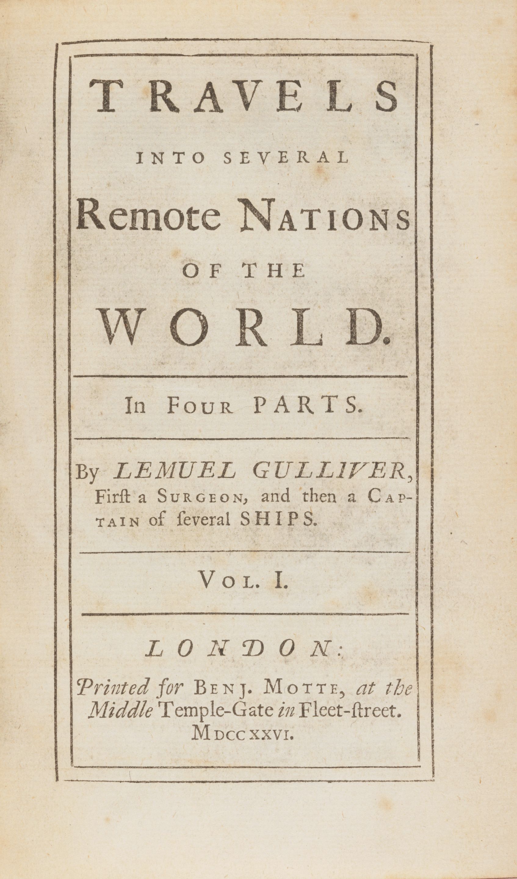 Bonhams : GULLIVER'S TRAVELS, TEERINK A. SWIFT, JONATHAN. 1667-1745 ...
