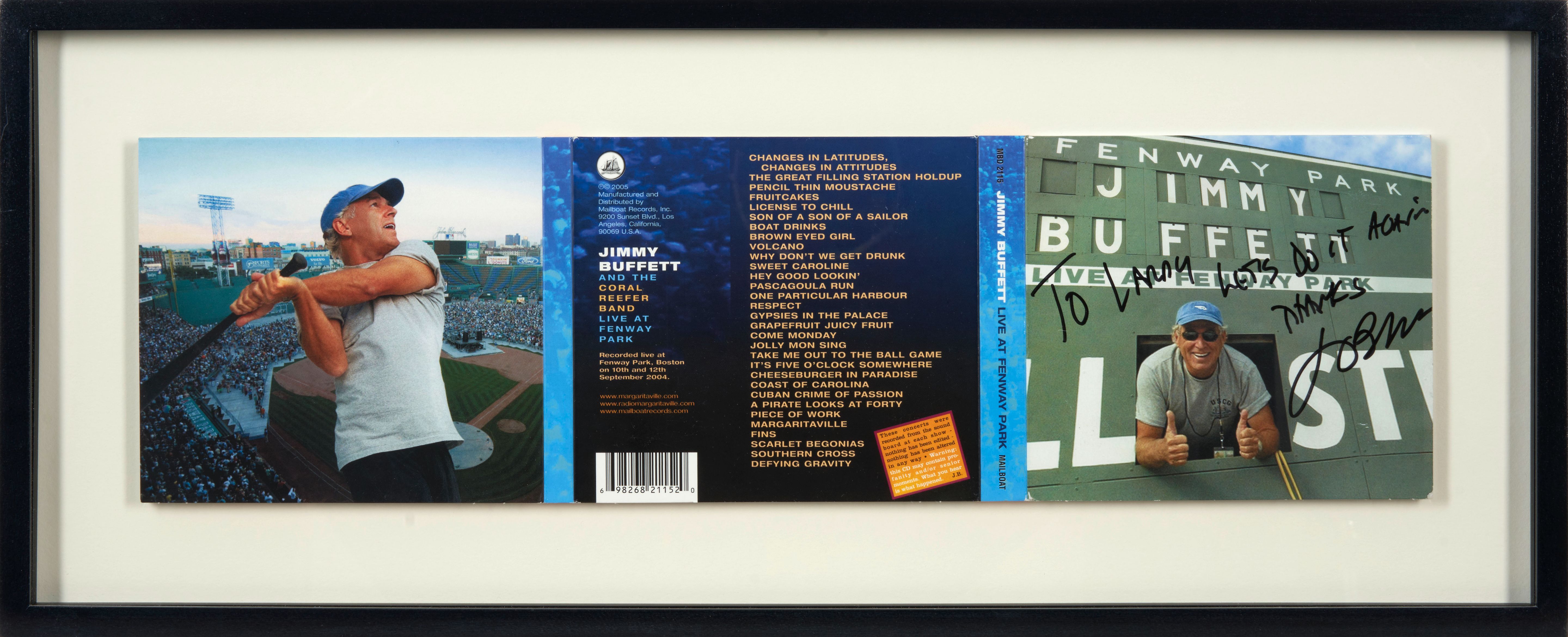 Bonhams Skinner : Jimmy Buffet Signed and Inscribed Live at Fenway Park ...